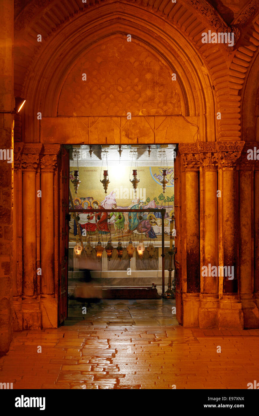 Stone of Unction Night View, Temple of the Holy Sepulcher, Jerusalem ...