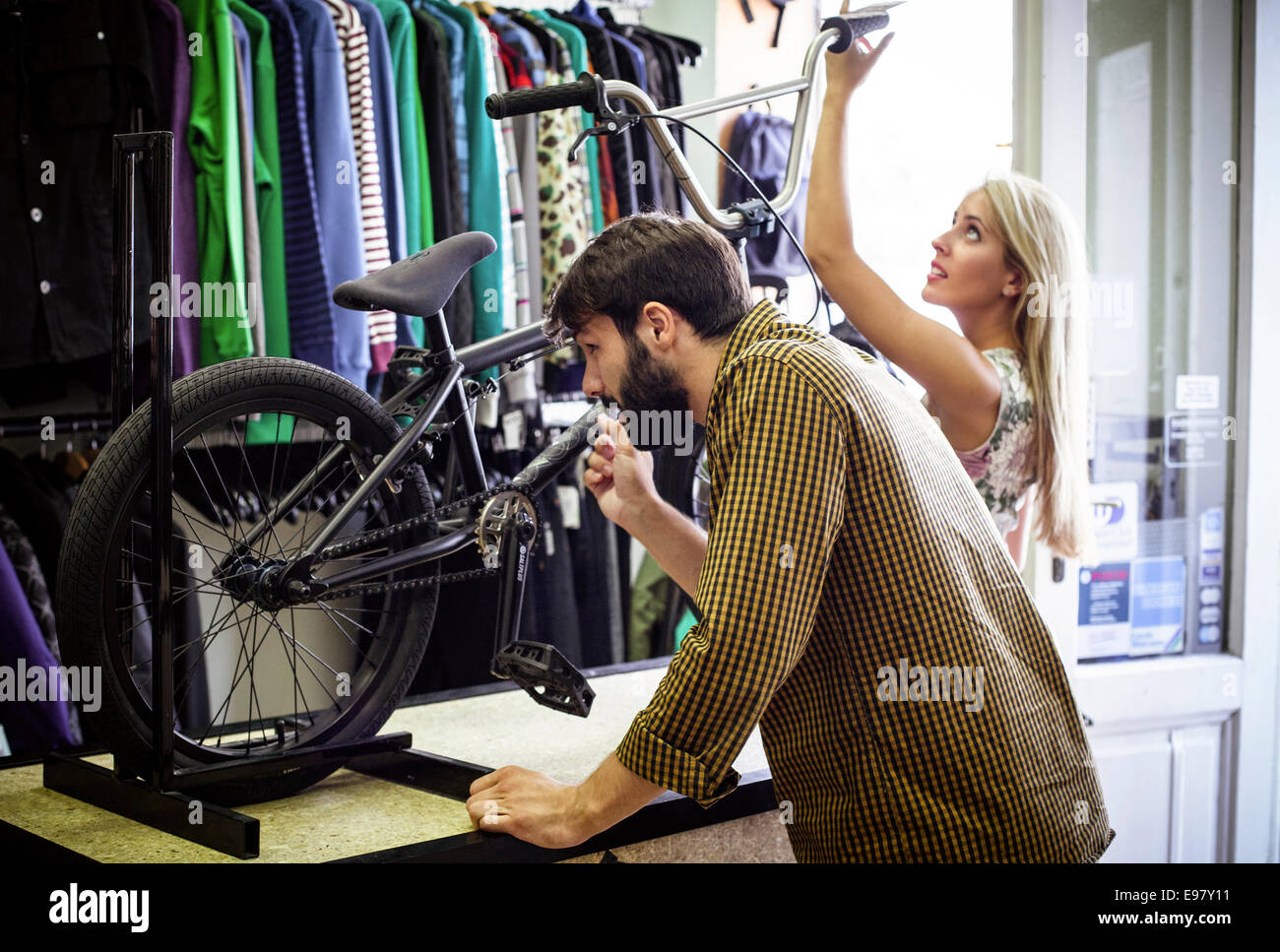 Bicycle shop customer hi-res stock photography and images - Alamy
