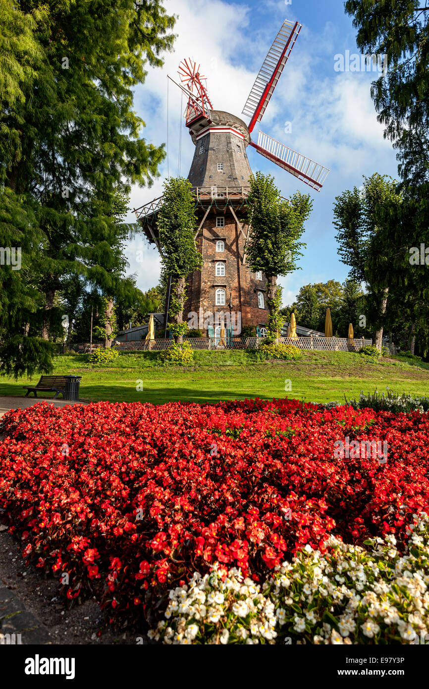 windmill in Wallanlagen Park in Bremen city Germany Stock Photo - Alamy