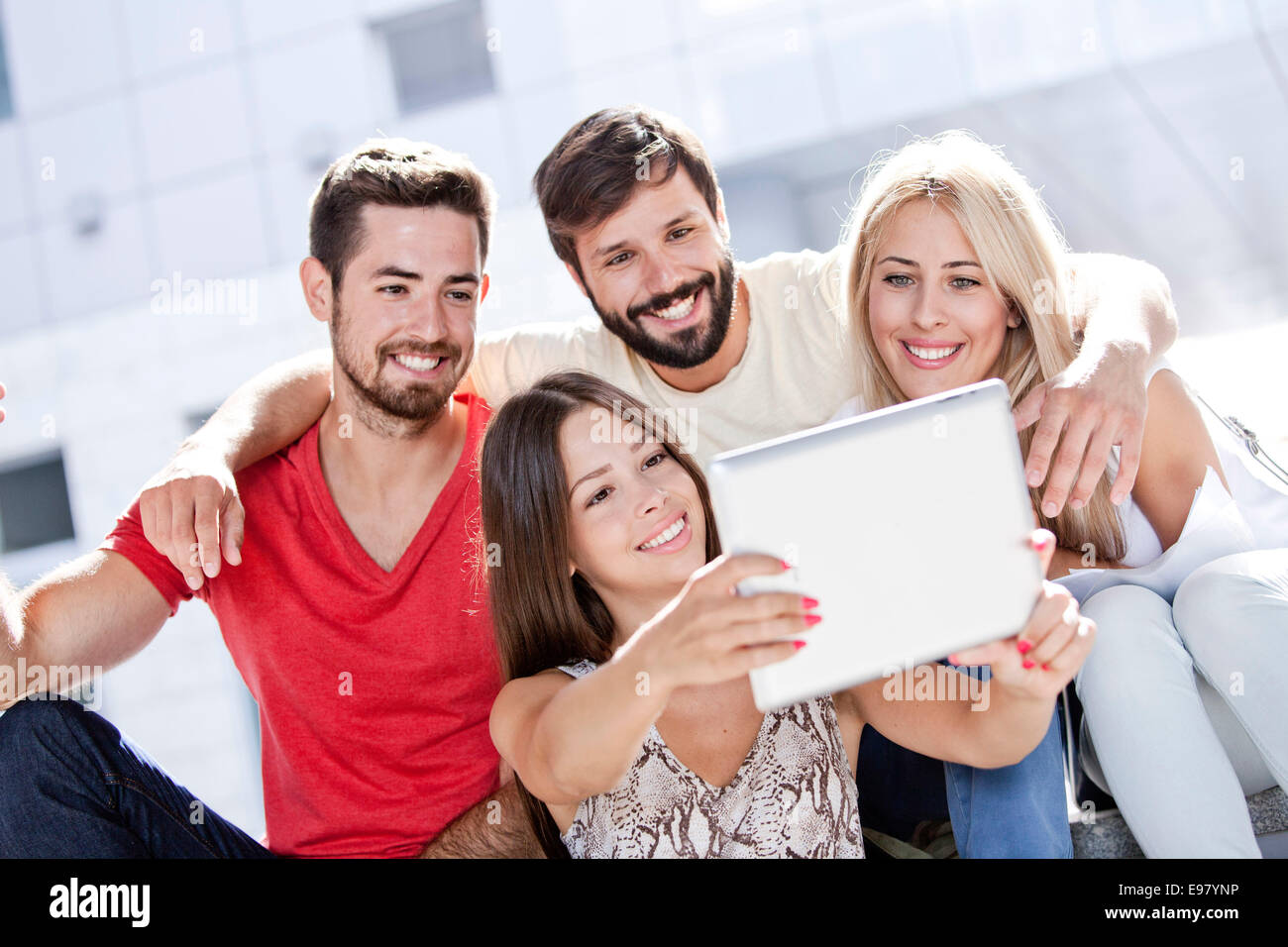 Self portrait with tablet hi-res stock photography and images - Alamy