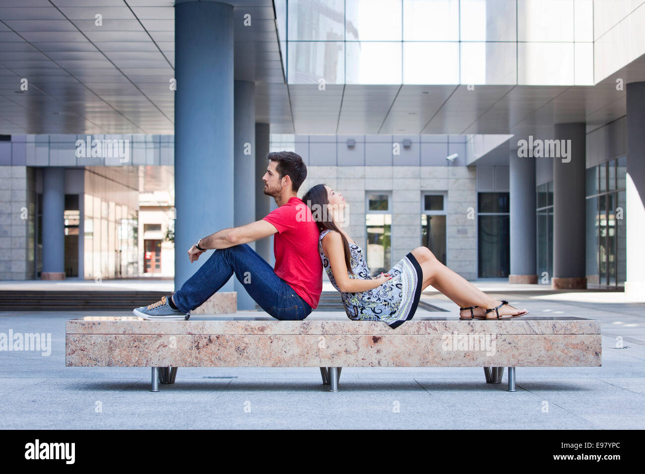 Two people leaning back back hi-res stock photography and images - Alamy