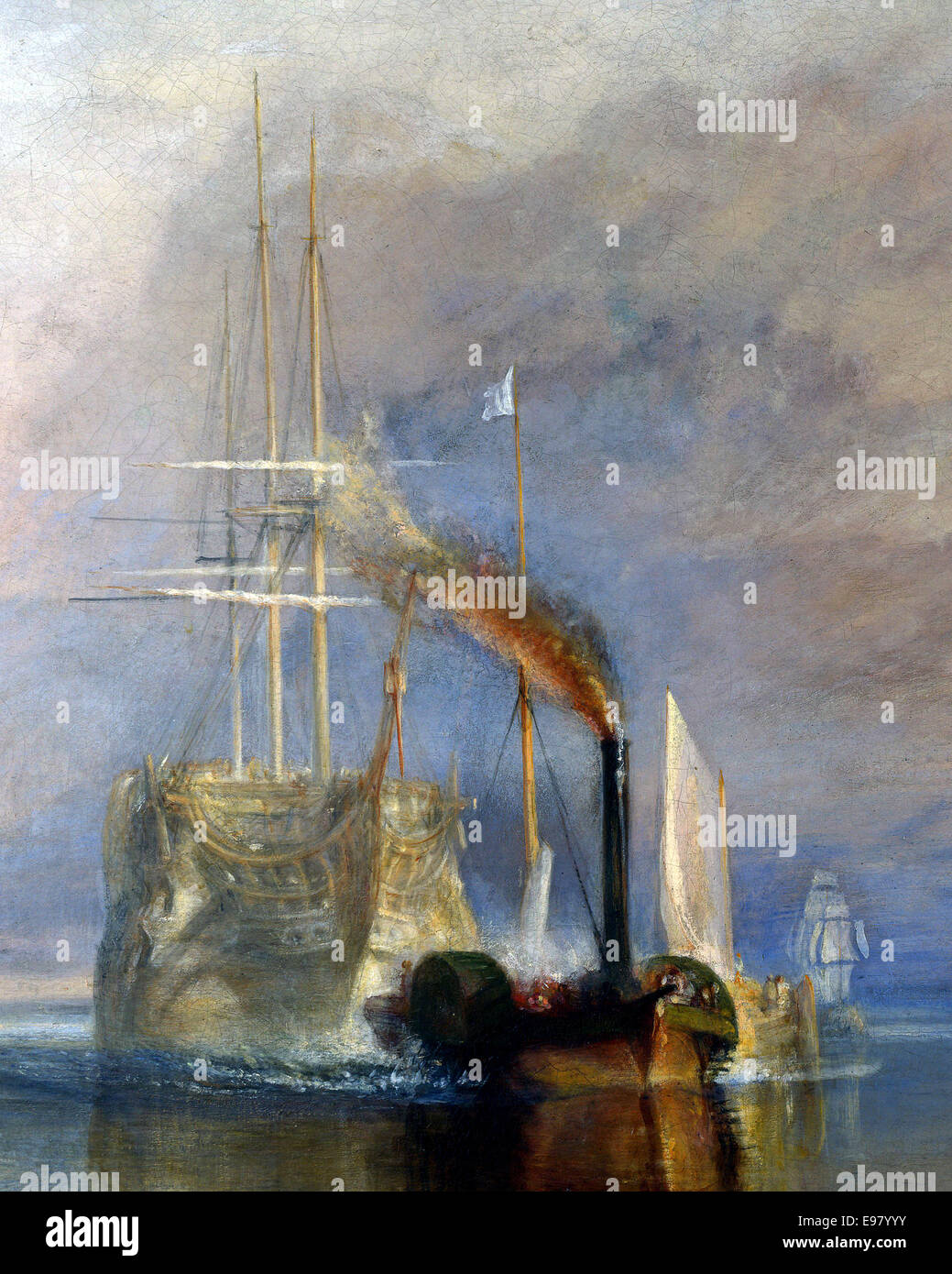 Detail from The Fighting Temeraire, tugged to her last berth to be ...