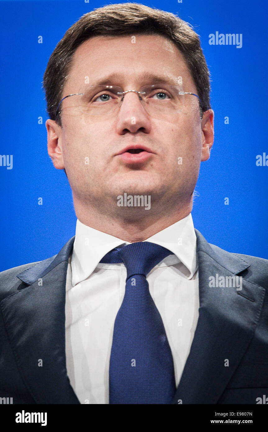 Brussels, Bxl, Belgium. 21st Oct, 2014. Russian Energy Minister ...