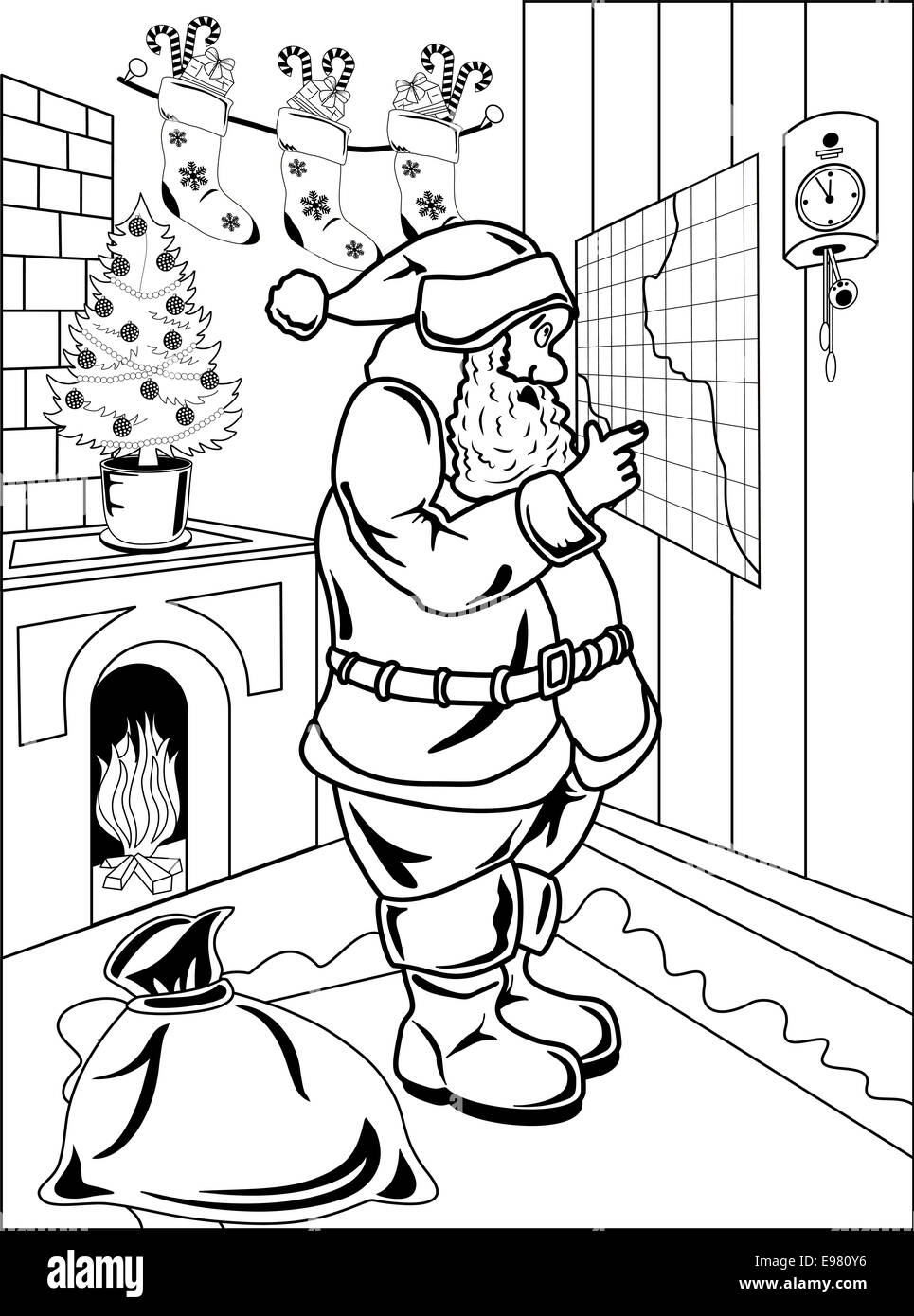 Merry christmas image santa Black and White Stock Photos & Images - Alamy