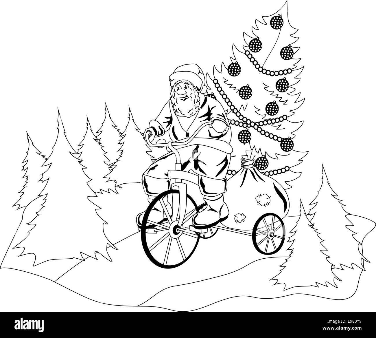 Santa merry Black and White Stock Photos & Images - Alamy