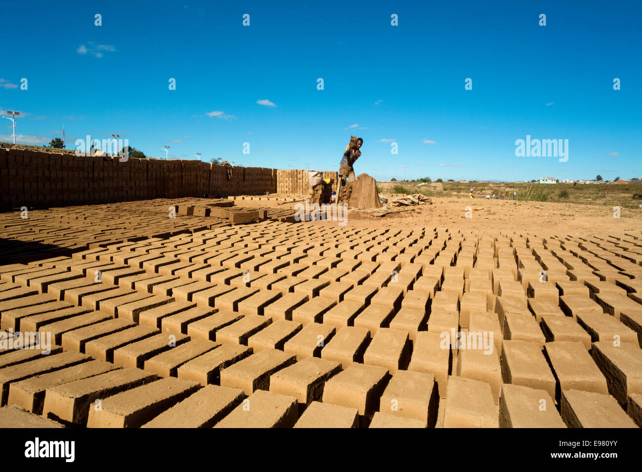 The river Ikopa, brick factories, Antananarivo, Madagascar Stock Photo ...