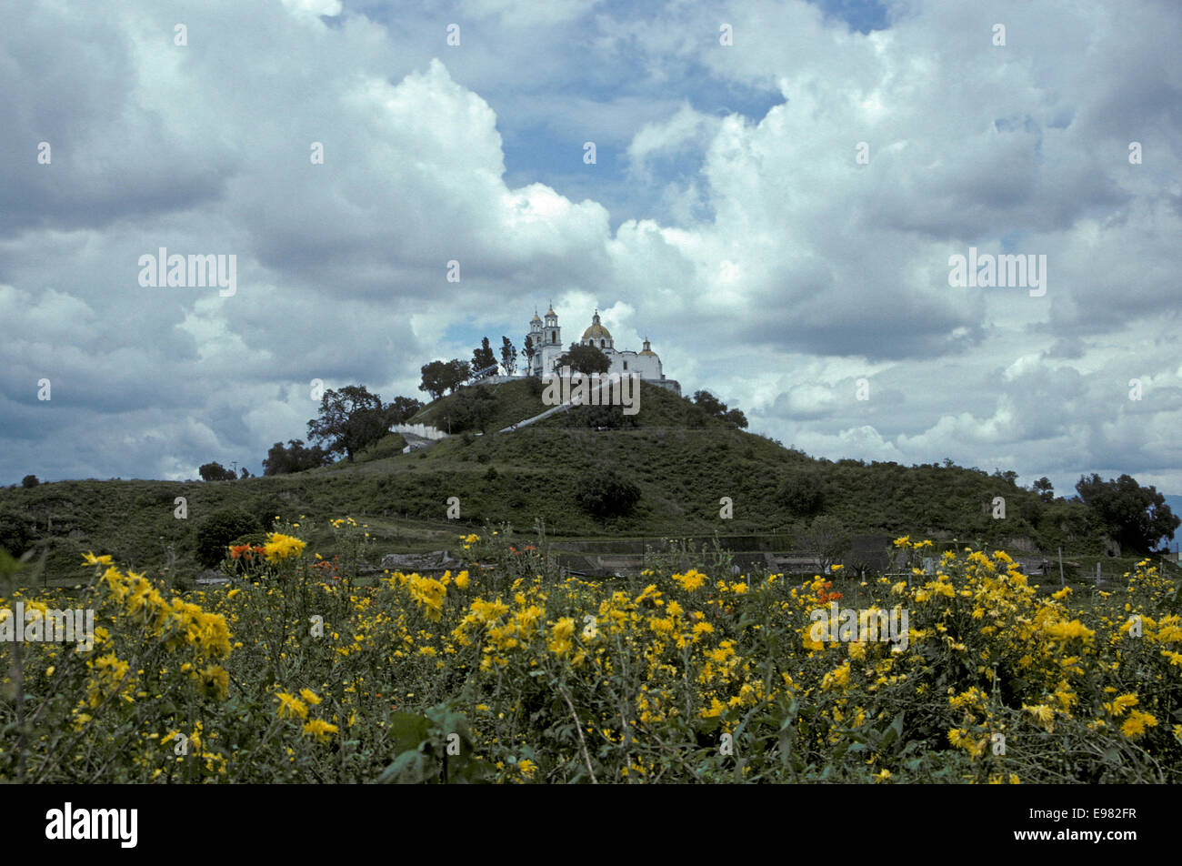 Tepanapa Pyramid and Nuestra Senora de los Remedios church in Cholula ...