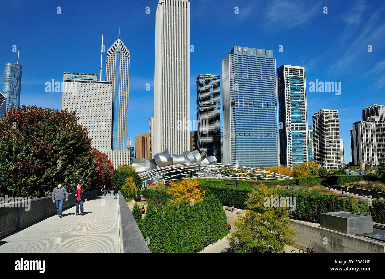 Chicago's Millennium Park from Nichols Bridge Stock Photo - Alamy