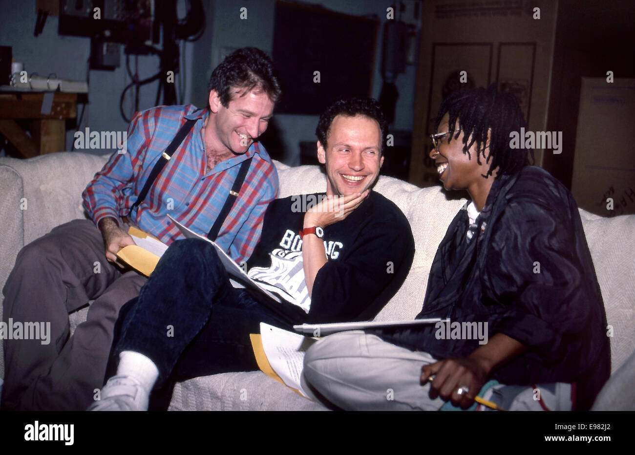 Billy Crystal, Whoopi Goldberg and Robin Williams rehearsing for Comic ...