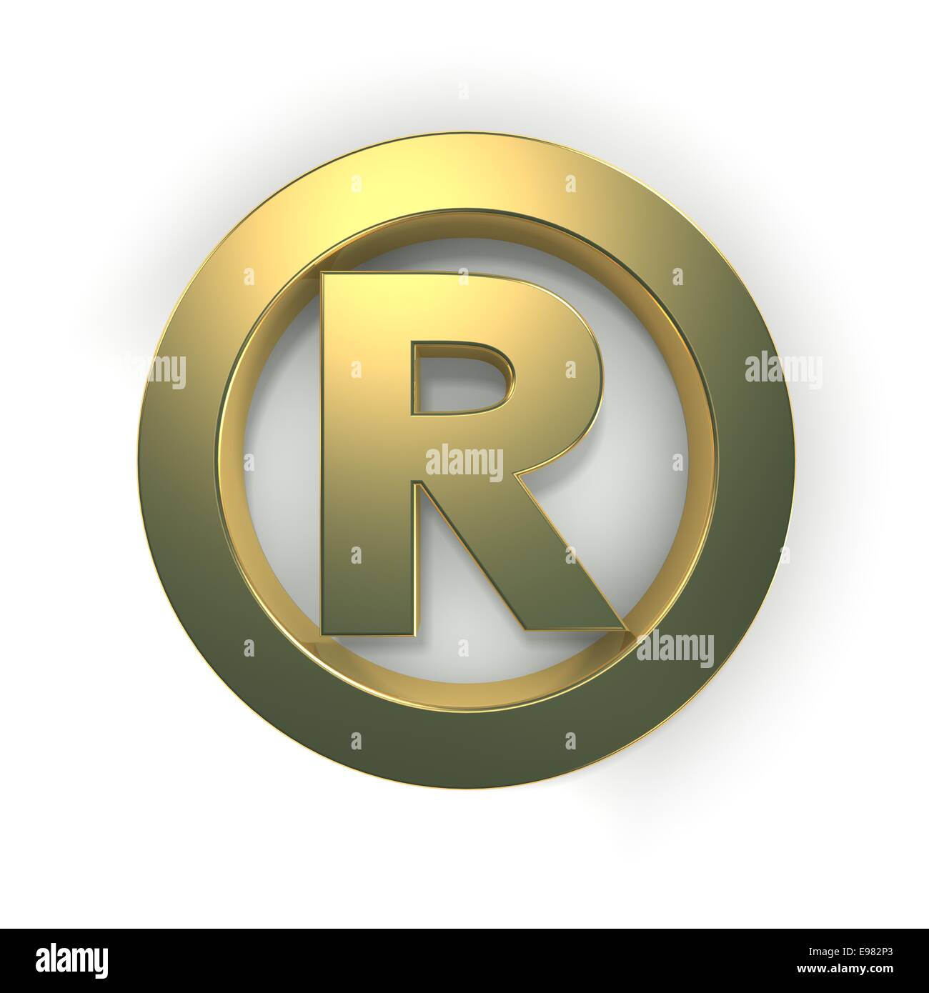 golden metallic at sign on white background Stock Photo - Alamy