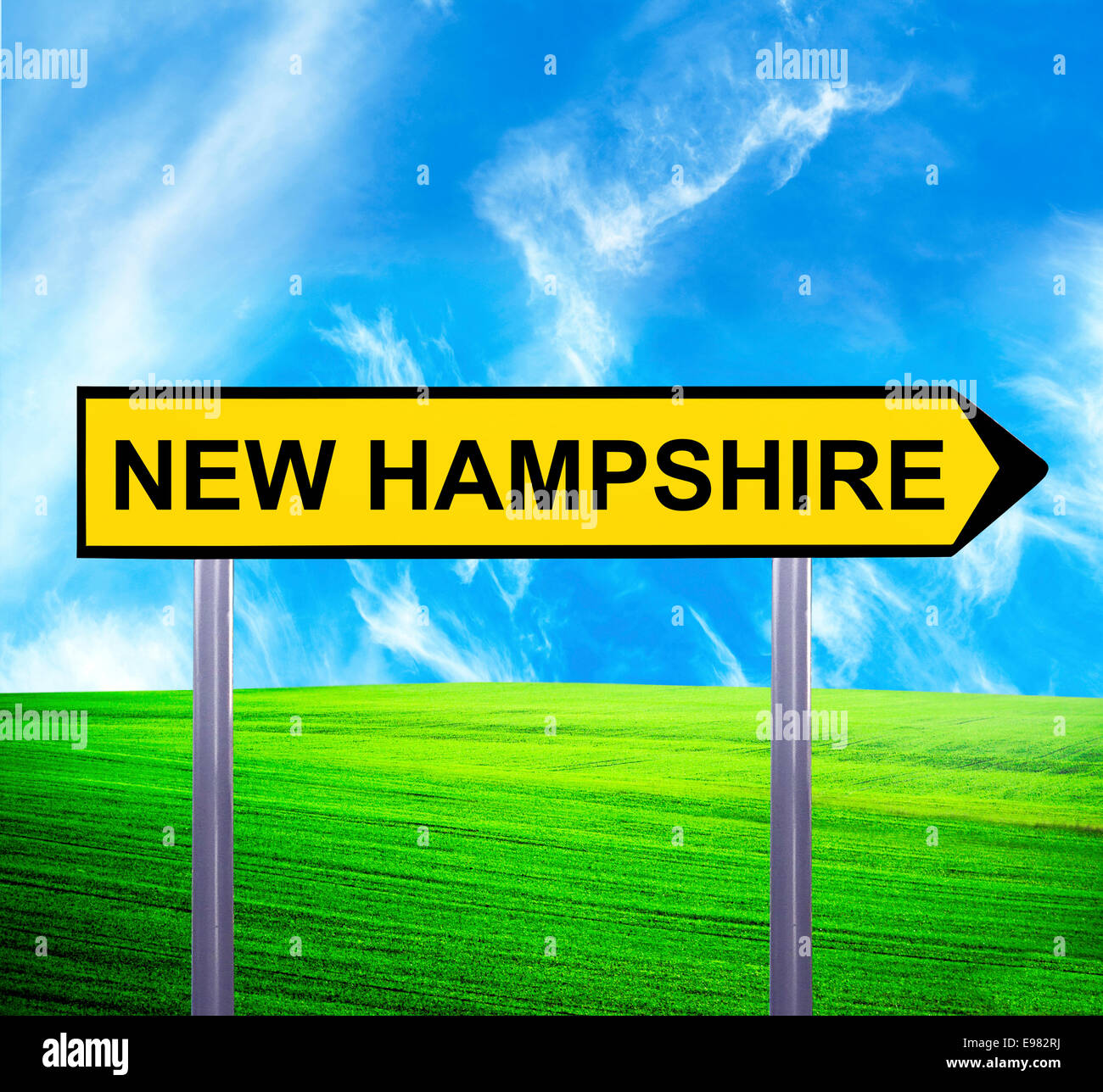 Conceptual arrow sign against beautiful landscape with text - NEW ...