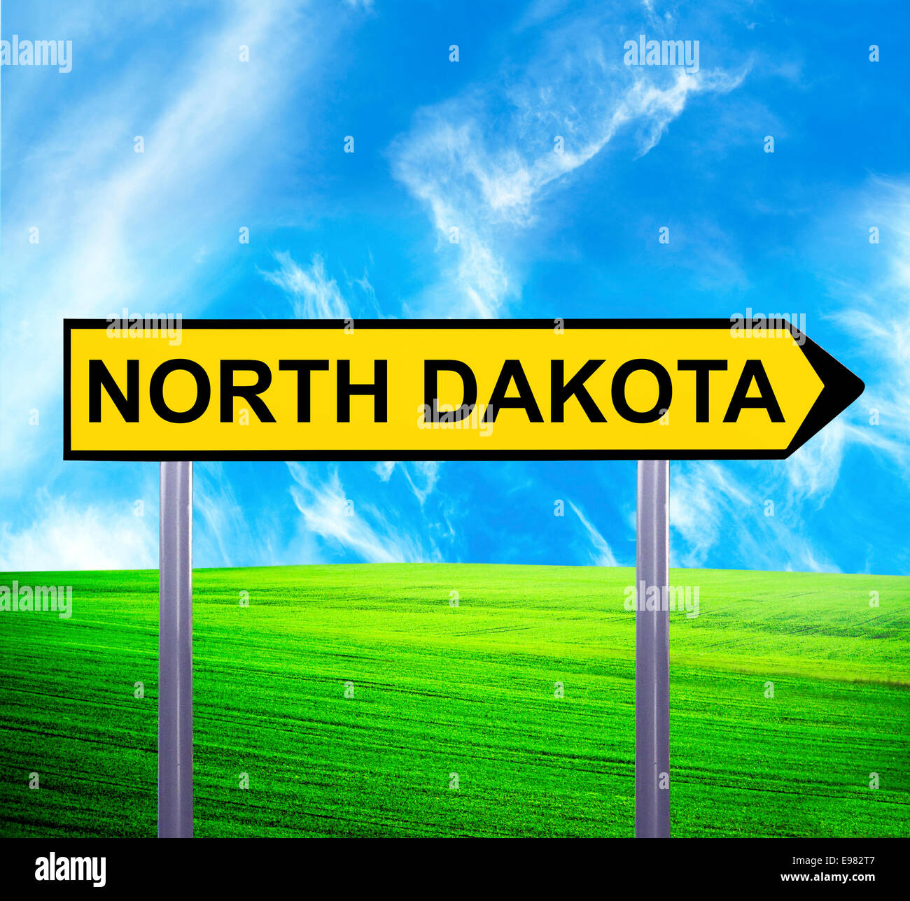 Conceptual arrow sign against beautiful landscape with text - NORTH ...