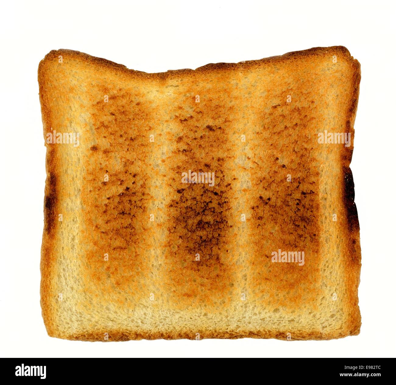 Slice of white toast on a white background Stock Photo - Alamy