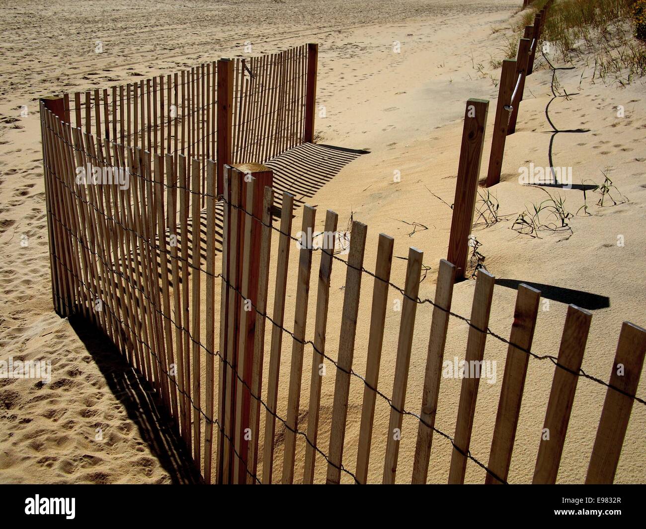 Fence at Dunes Stock Photo - Alamy