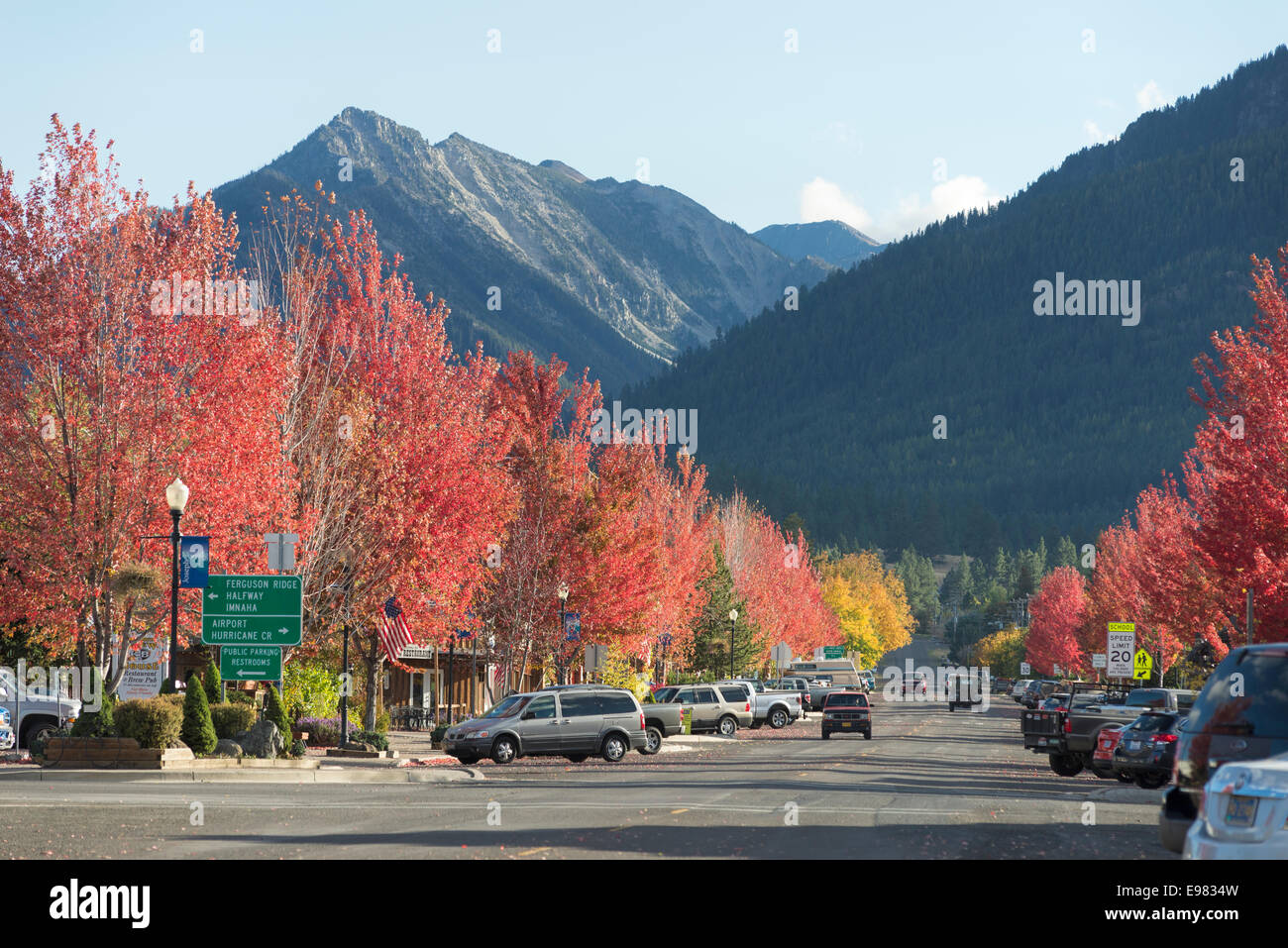 Joseph Oregon's Main Street in autumn Stock Photo - Alamy