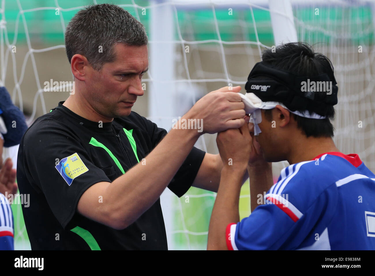 Incheon, South Korea. 21st Oct, 2014. Referee Football 5-a-side : match ...