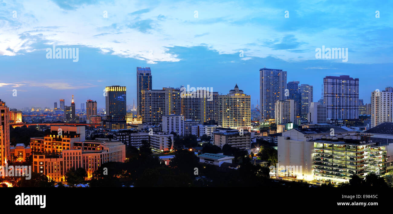 Aerial view of twilight night at Bangkok Stock Photo - Alamy