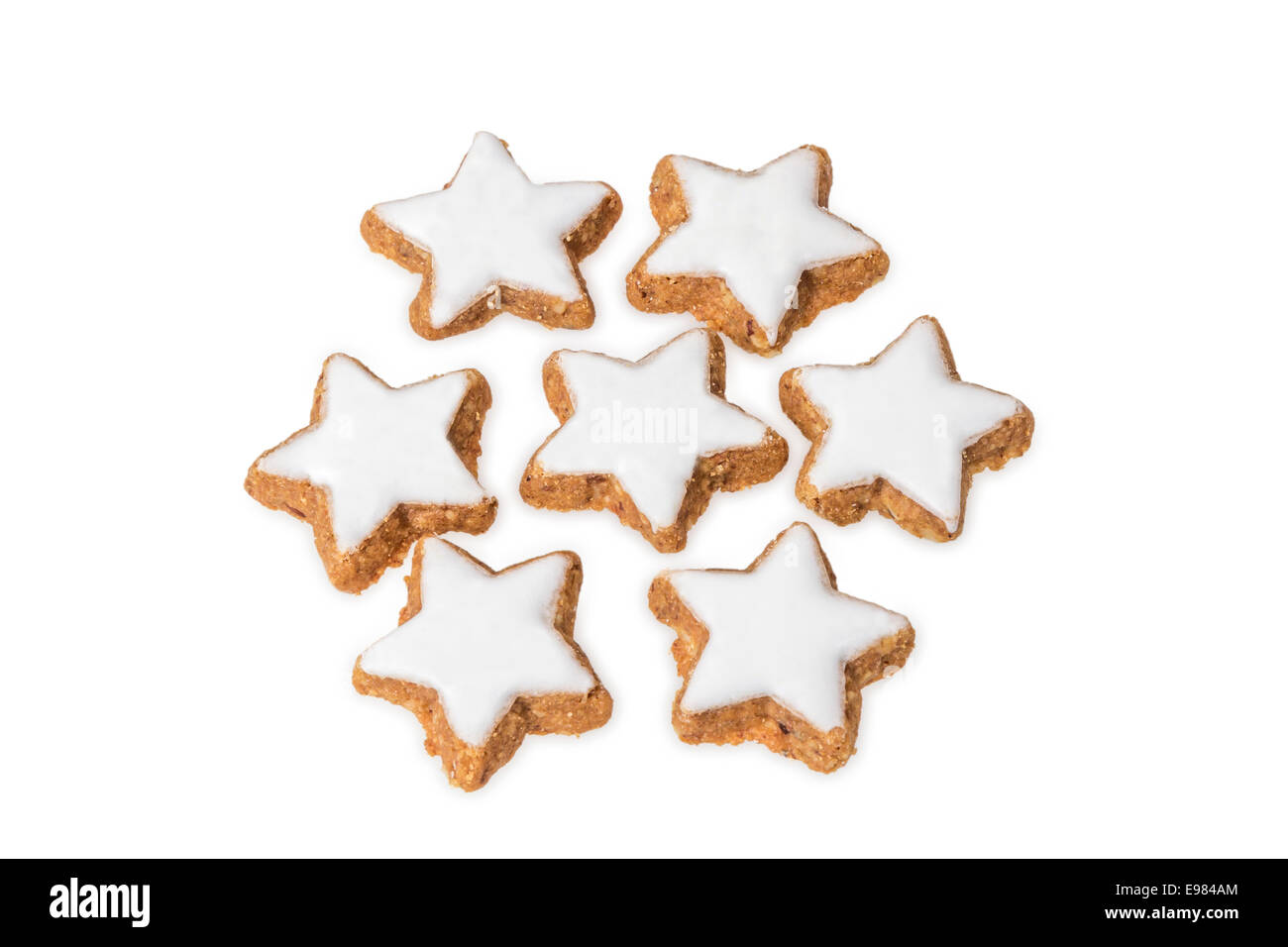 star-shaped cinnamon biscuits isolated on white background Stock Photo ...