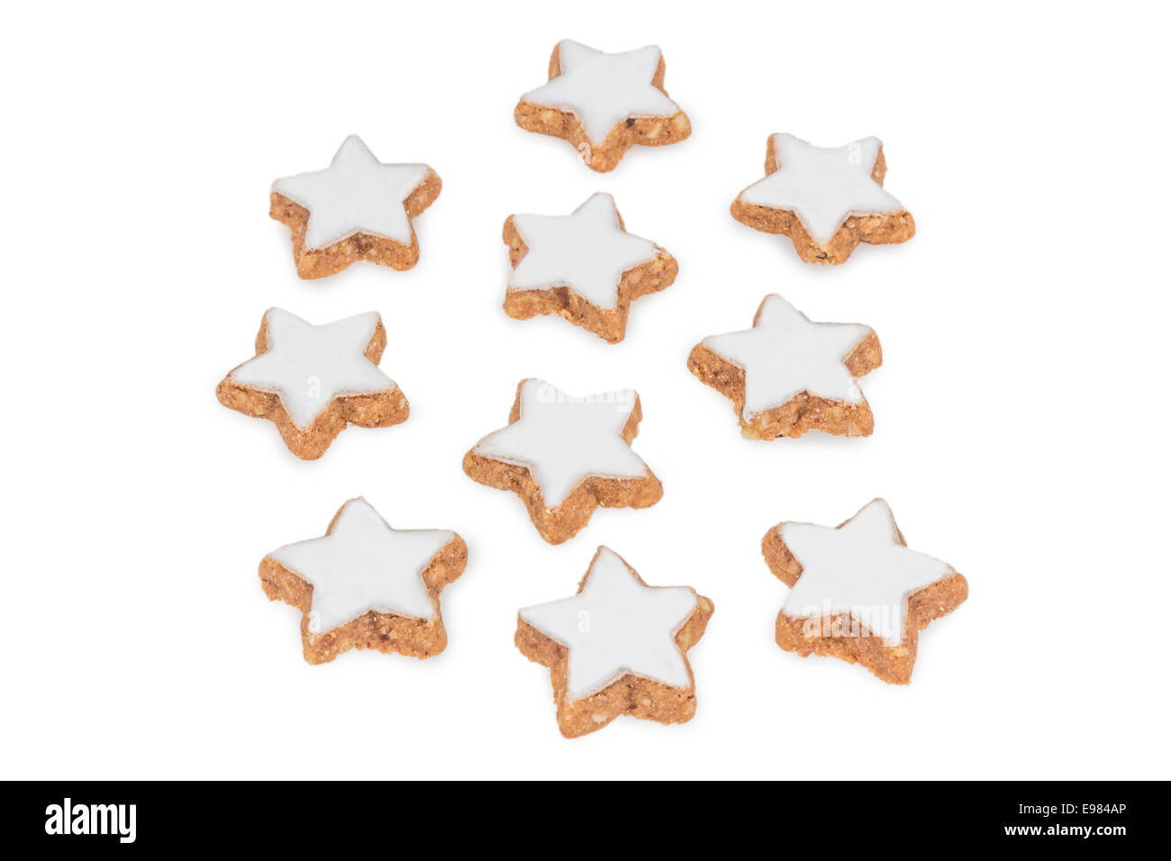 star-shaped cinnamon biscuits isolated on white background Stock Photo ...