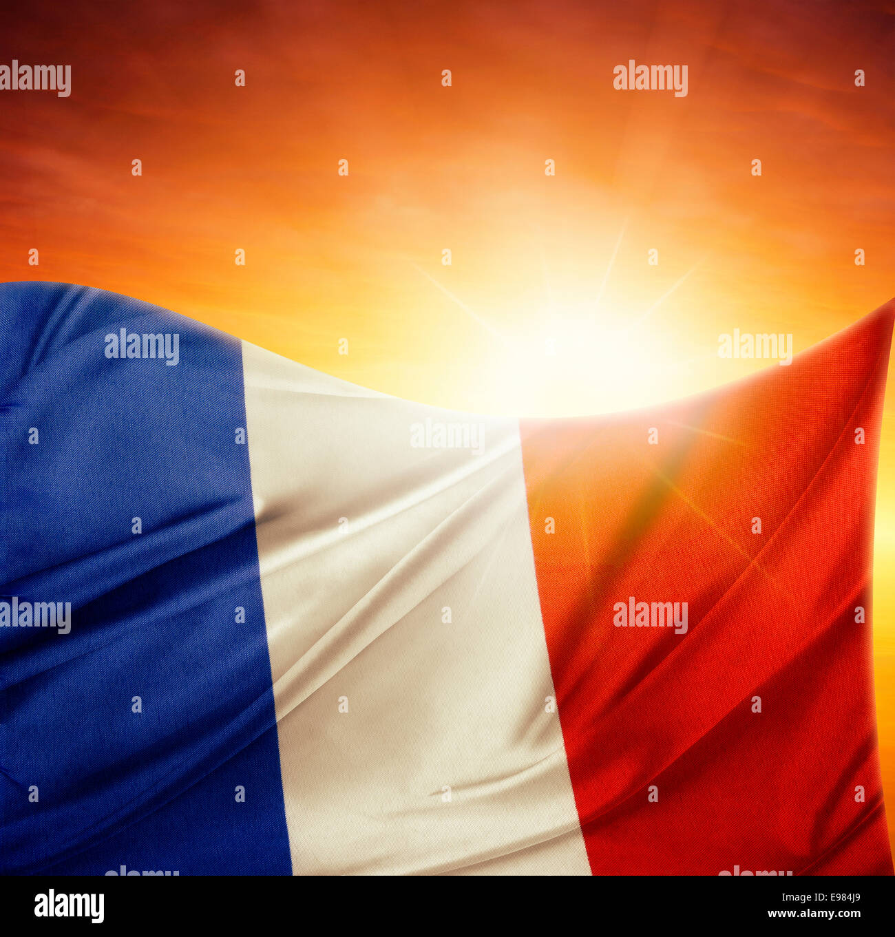 French flag flying in the wind hi-res stock photography and images - Alamy