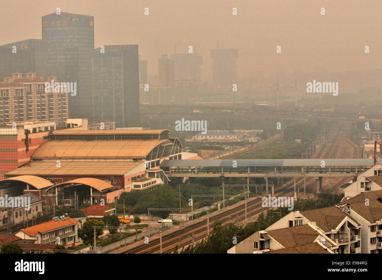 Shanghai, China. 21st Oct, 2014. the air pollution index in Shanghai ...