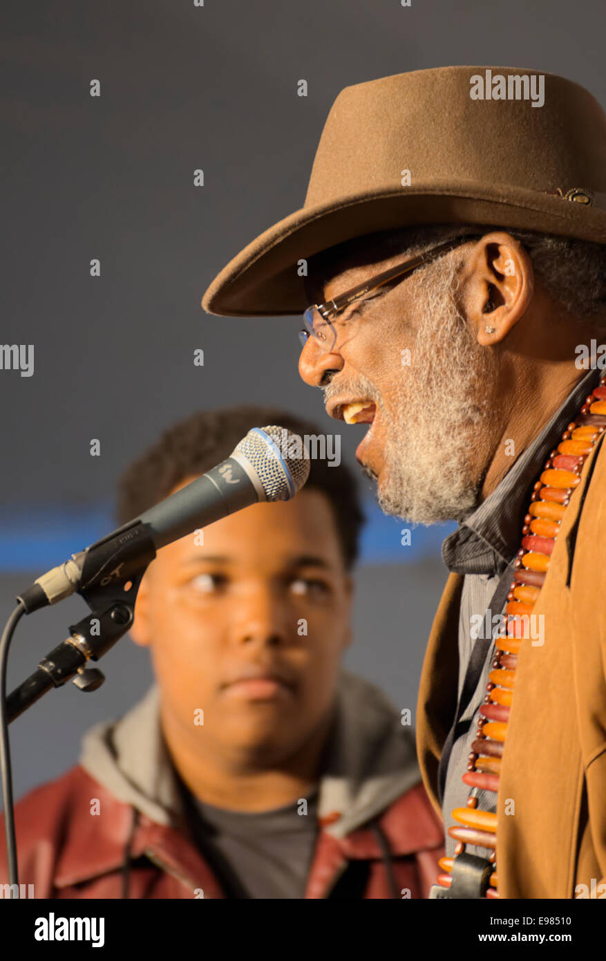 Blues, gospel and R&B guitarist Wendell Holmes (R) of The Holmes ...