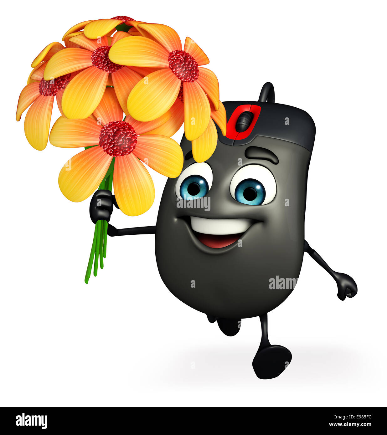 Computer flowers illustration Cut Out Stock Images & Pictures - Alamy