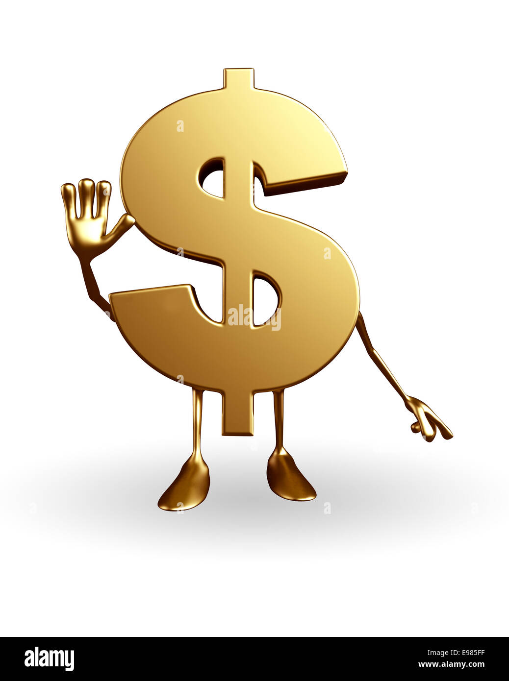 Cartoon Character of dollar with hello pose Stock Photo - Alamy