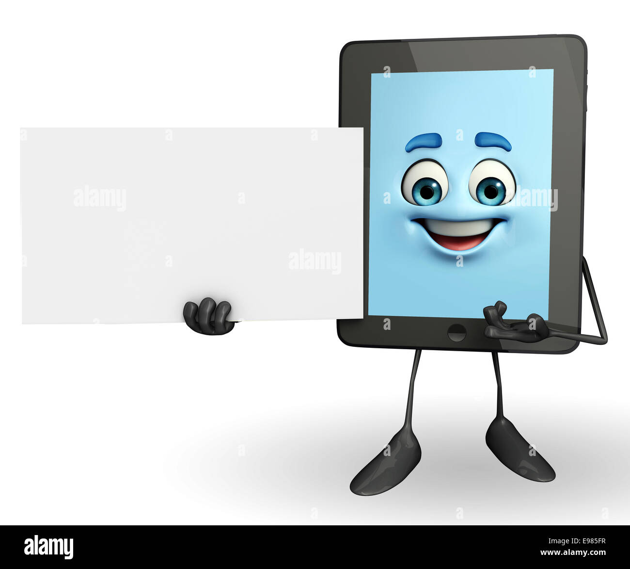 Cartoon character of tab with sign Stock Photo - Alamy