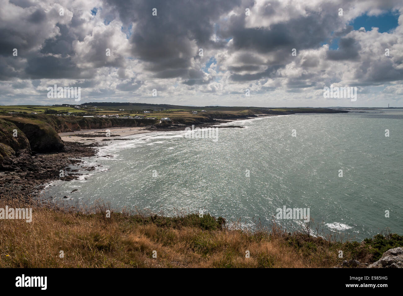 Porth Swtan or Church bay on the Anglesey coast in North Wales Stock ...