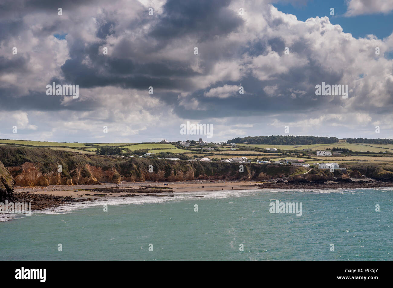 Porth Swtan or Church bay on the Anglesey coast in North Wales Stock ...