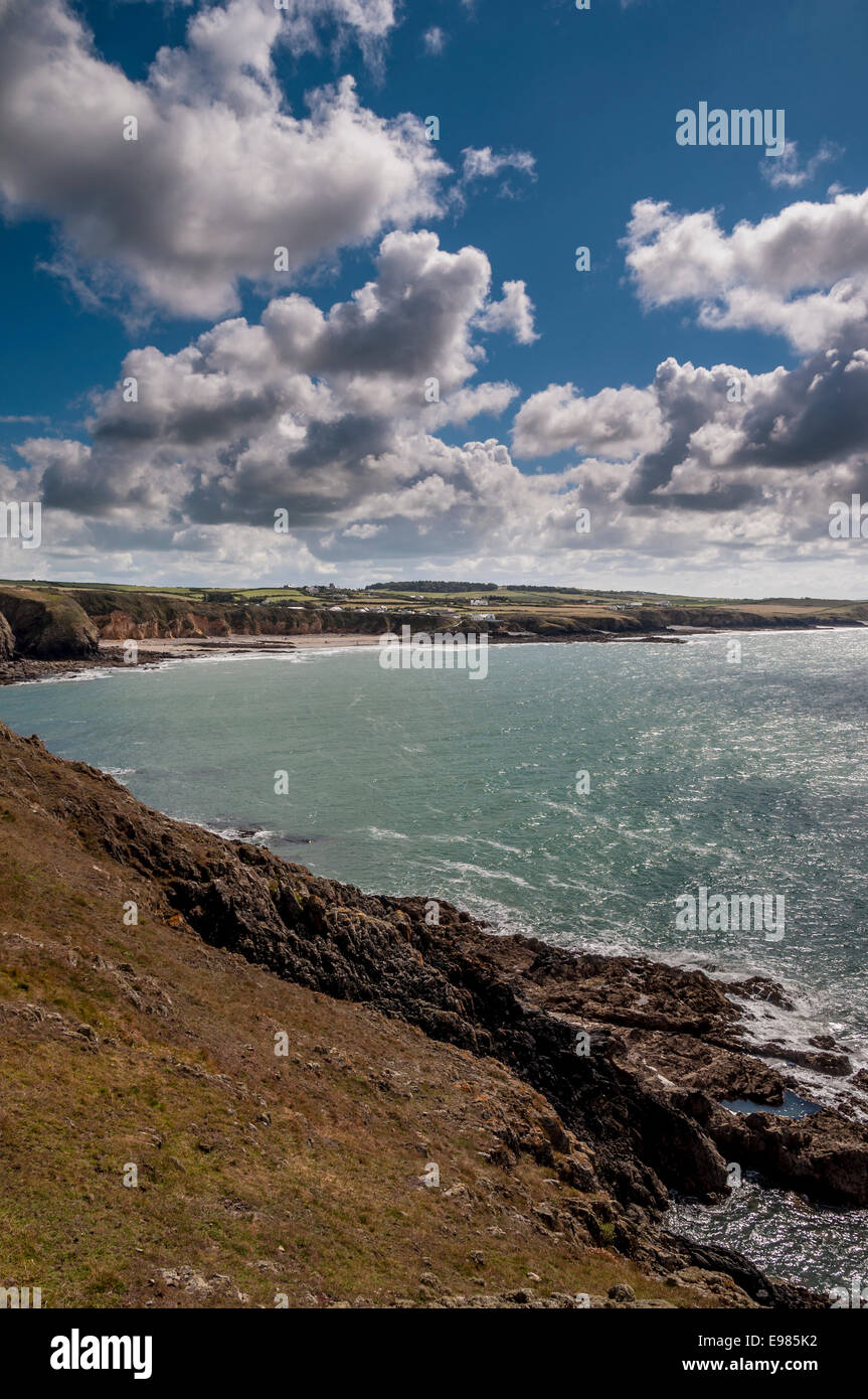 Porth Swtan or Church bay on the Anglesey coast in North Wales Stock ...