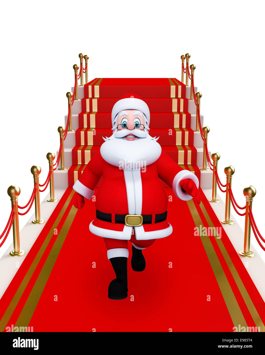 Illustration of santa claus with red carpet Stock Photo - Alamy