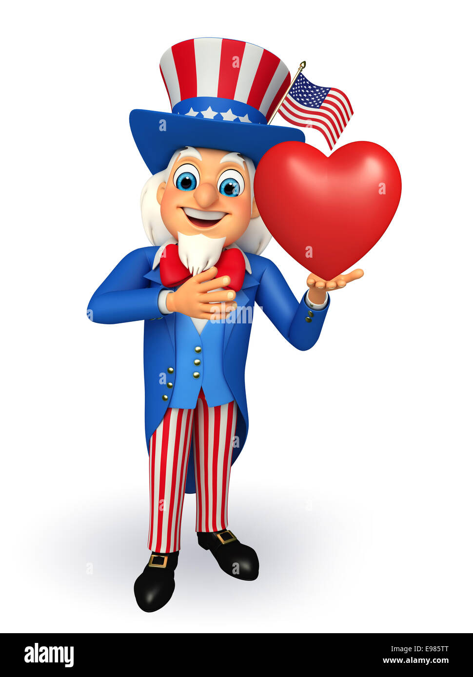 Illustration of uncle sam with heart Stock Photo - Alamy