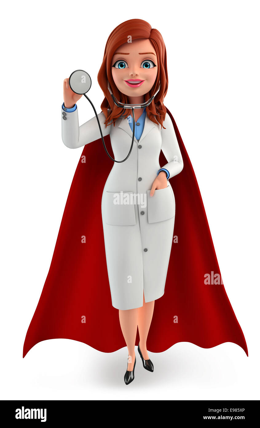 Illustration of Young super Doctor Stock Photo - Alamy