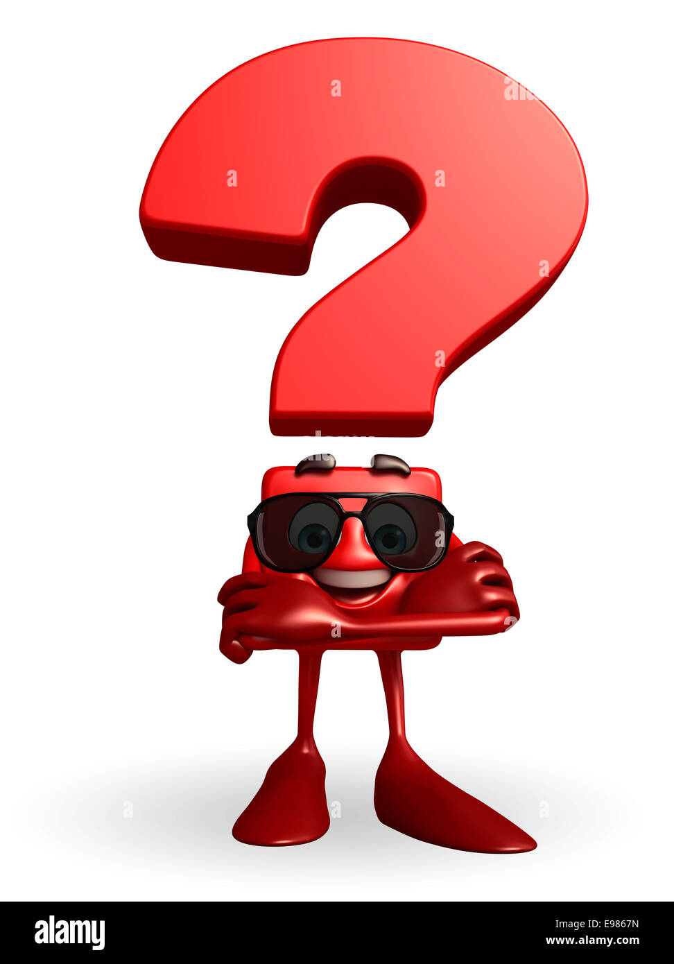 Cartoon Character of Question Mark with folding hand Stock Photo - Alamy