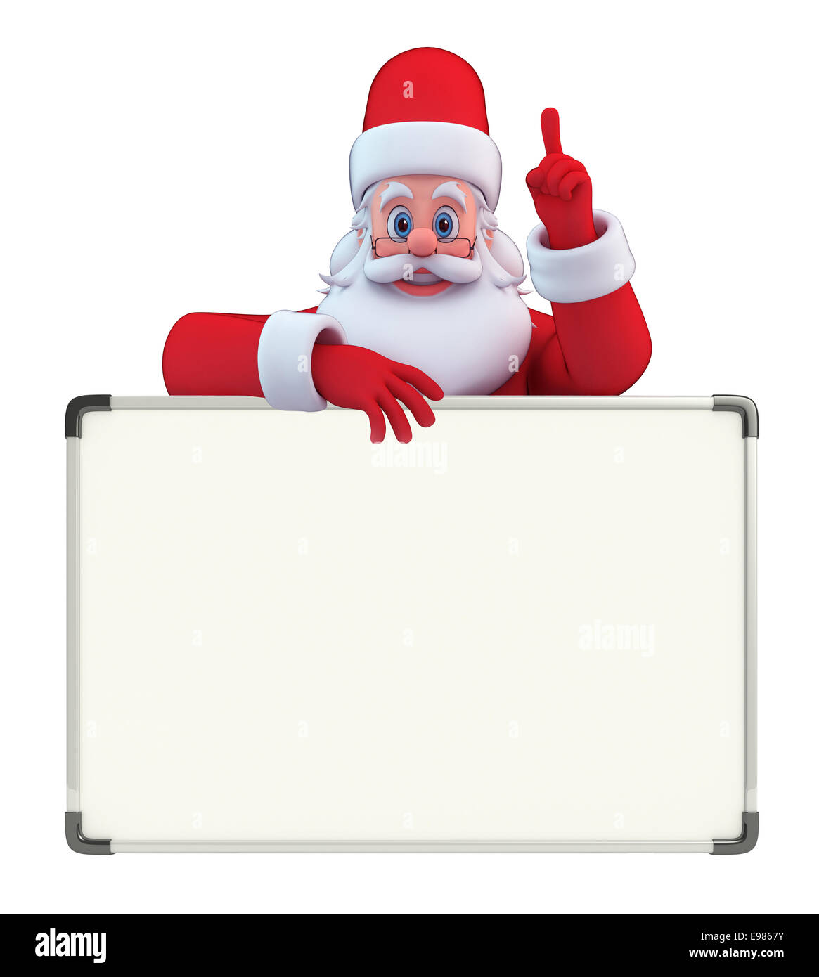 Illustration of santa claus with display board Stock Photo - Alamy