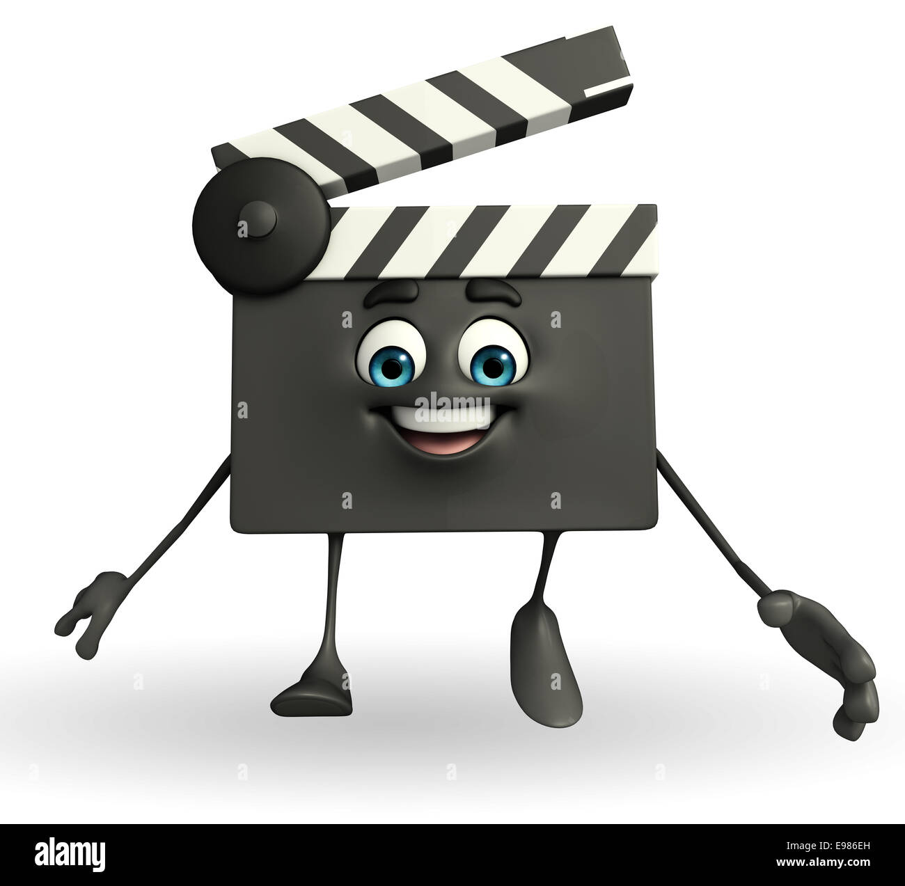 Cartoon Character of Clapper Board with walking pose Stock Photo - Alamy