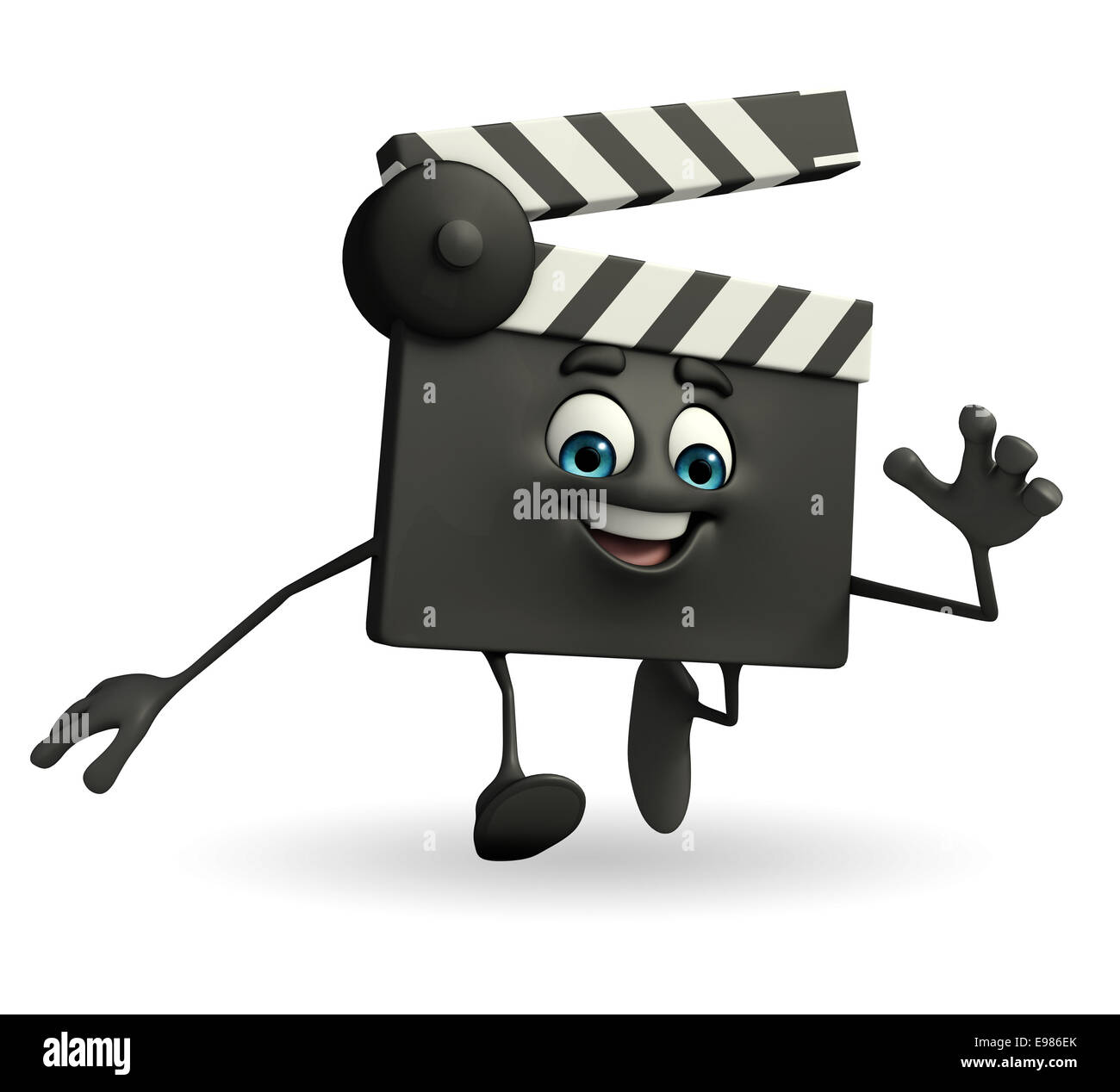 Cartoon Character of Clapper Board is running Stock Photo - Alamy