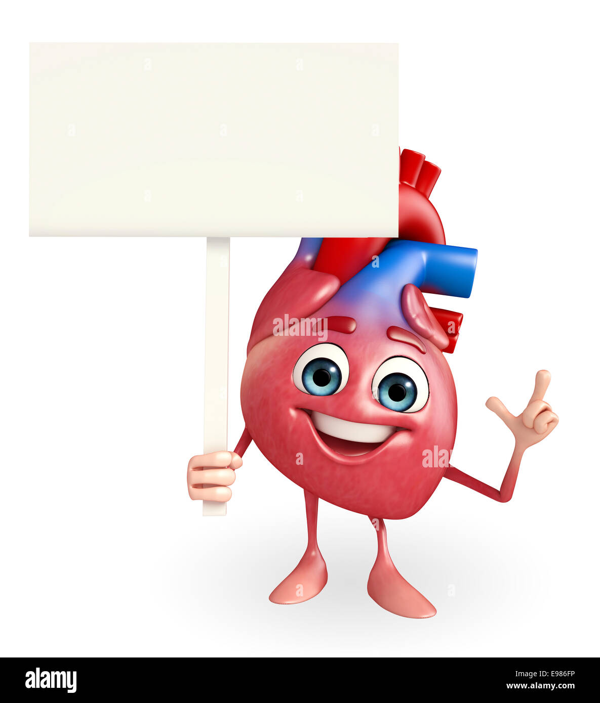 Cartoon Character of heart with sign Stock Photo - Alamy