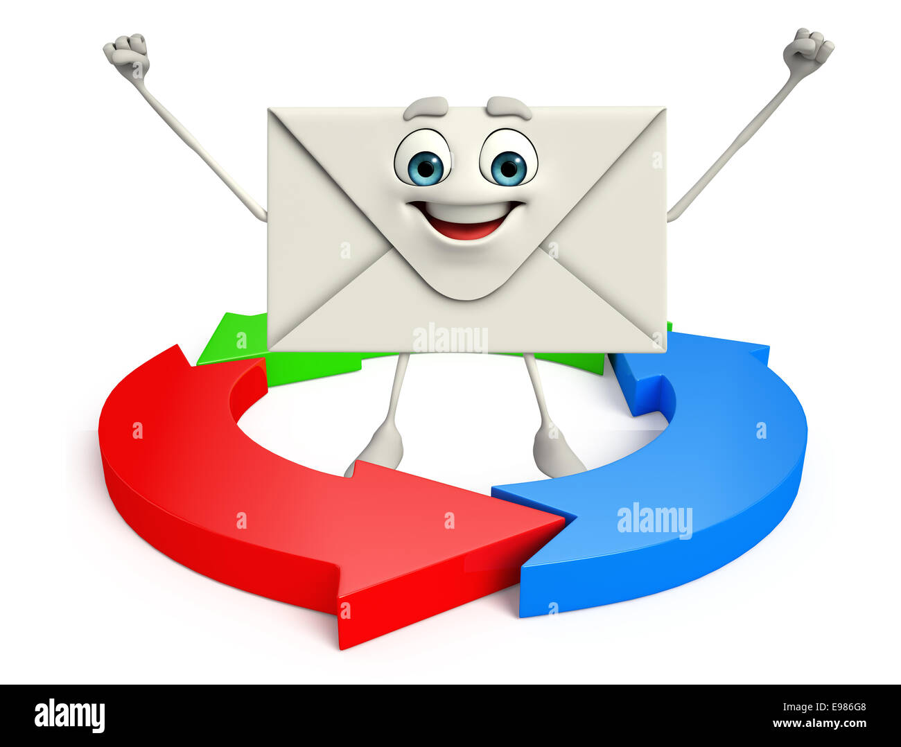 Cartoon Character of mail with arrow Stock Photo - Alamy