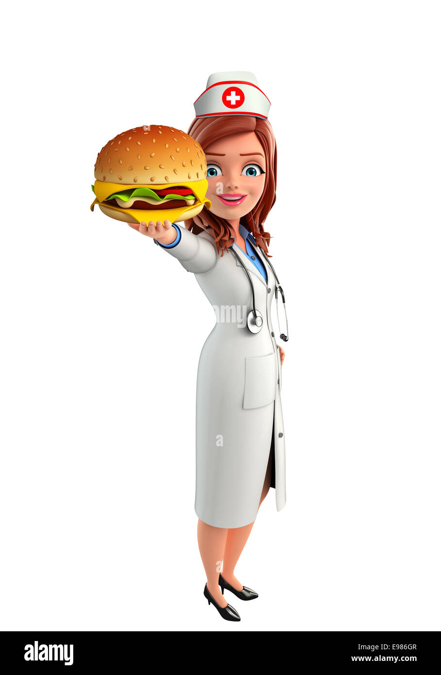 Girl cartoon chicken food hi-res stock photography and images - Alamy