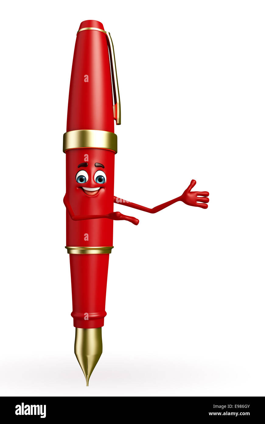 Cartoon Chatacter of Pen is presenting Stock Photo - Alamy