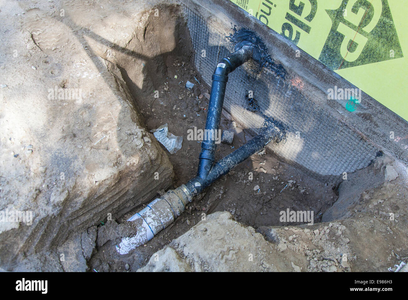 Poly Vinyl Chloride (PVC) Pipes being installed for rainwater ...