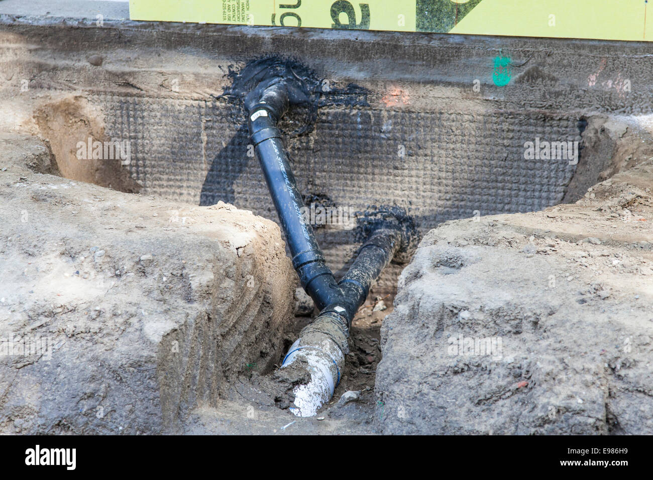 Poly Vinyl Chloride (PVC) Pipes being installed for rainwater ...