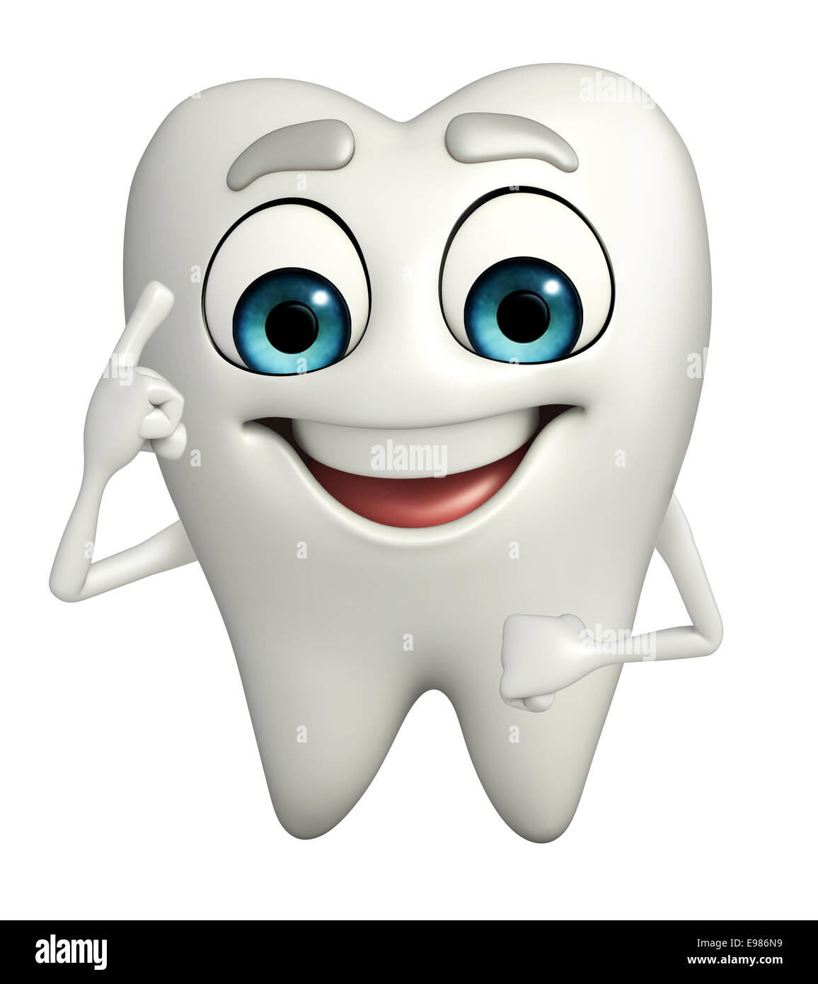 Cartoon character of teeth is thinking Stock Photo - Alamy