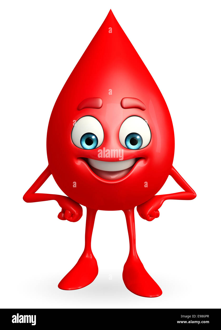Cartoon Character of Blood Drop is standing Stock Photo - Alamy