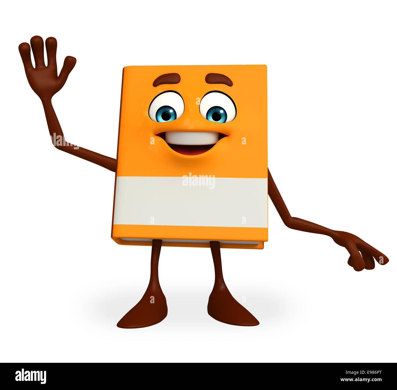 Cartoon Character of Book with hello pose Stock Photo - Alamy