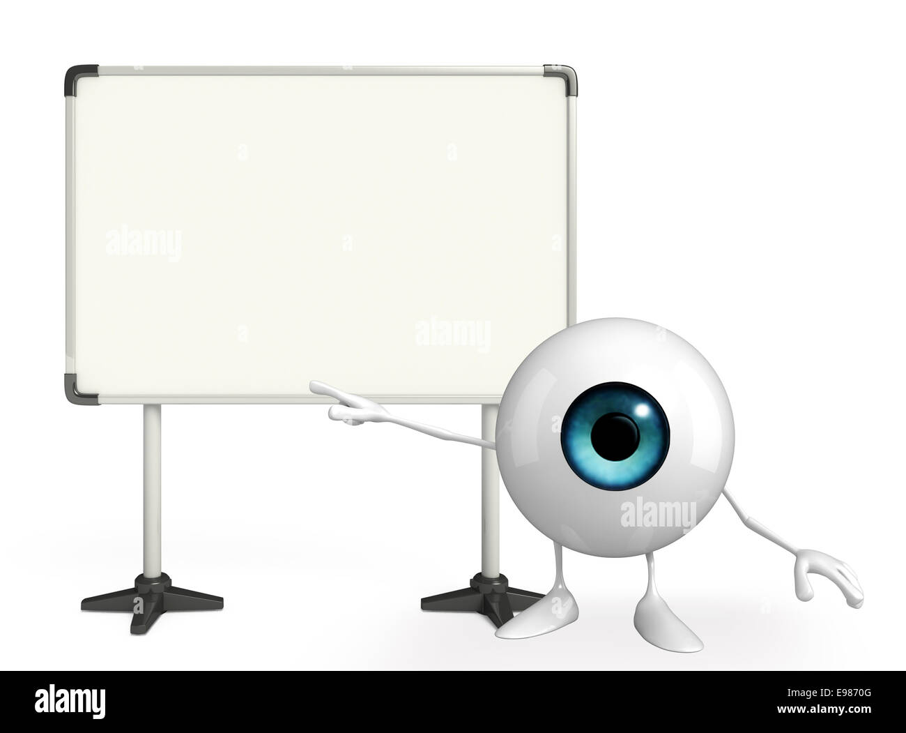 Cartoon character of eye with display board Stock Photo - Alamy