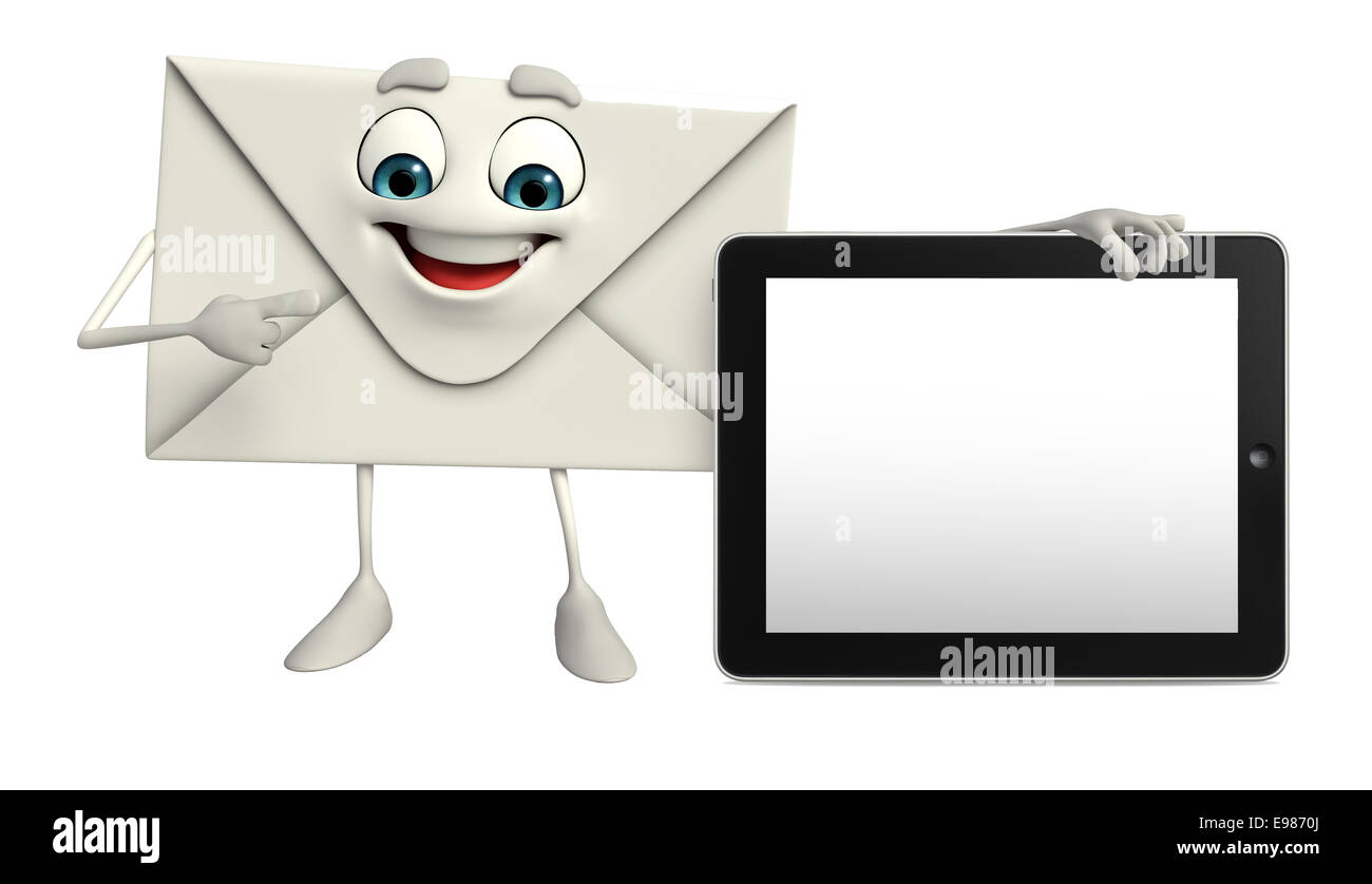 Cartoon Character of mail with tab Stock Photo - Alamy